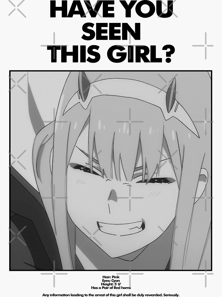 Pegatina «¿Has visto este Zero Two» de Waifu-Dope | Redbubble