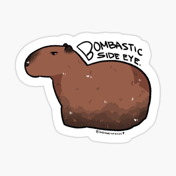"BOMBASTIC SIDE EYE CAPYBARA" Sticker for Sale by chandrawer | Redbubble