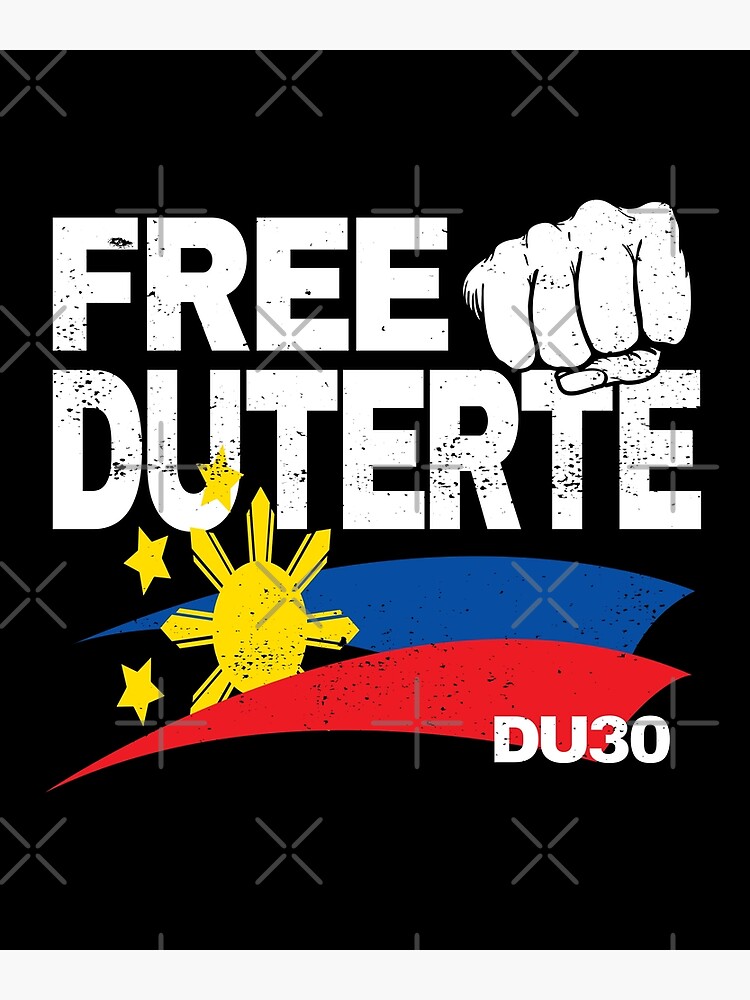 "Free Duterte - Grunge Style Pro-Duterte Support Design with Philippine ...