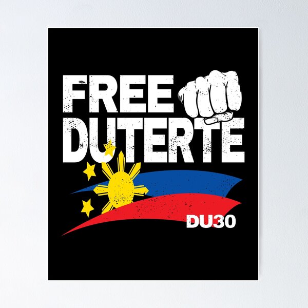 "Free Duterte - Grunge Style Pro-Duterte Support Design with Philippine ...