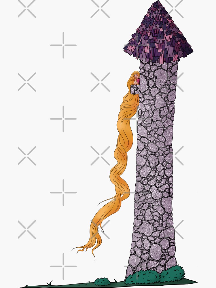 "Rapunzel in her Tower" Sticker for Sale by AvalonUnmuzzled | Redbubble