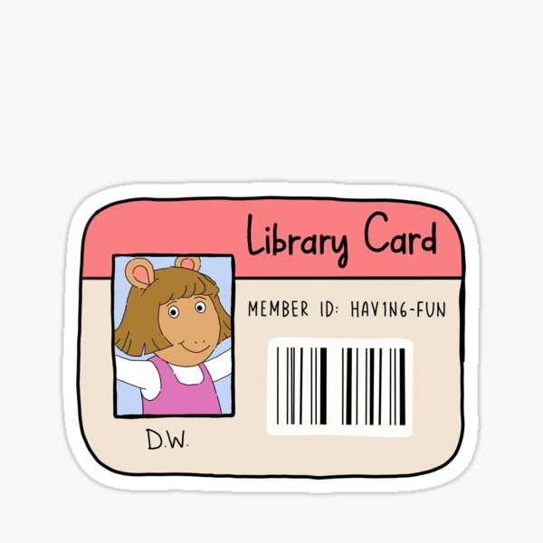 "ARTHUR DW Library Card" Sticker for Sale by ColourColor | Redbubble