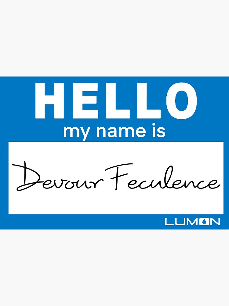 "Devour Feculence - Name Tag Patch – Severance Inspired Hello My Name ...