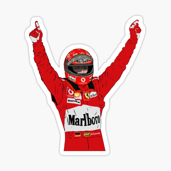 "Michael Schumacher" Sticker for Sale by DrawnByDan | Redbubble