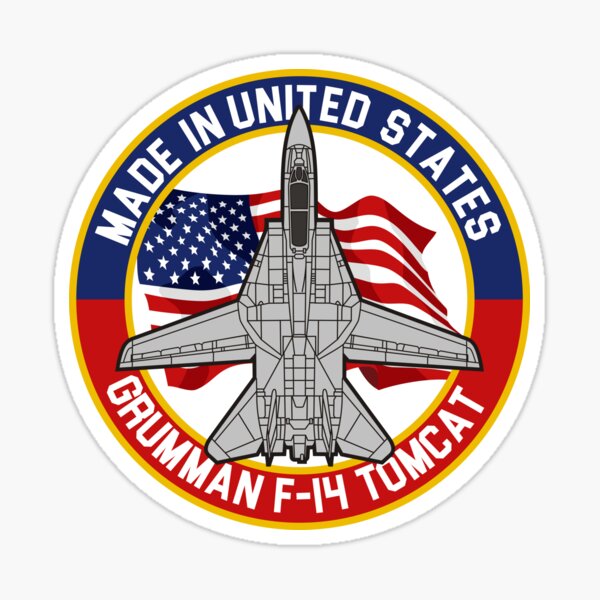 "Grumman F-14 Tomcat - Made in USA" Sticker for Sale by MBK13 | Redbubble