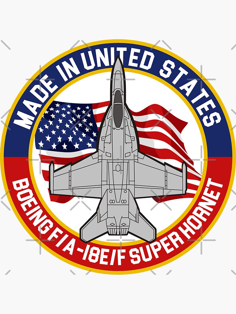 "Boeing F/A-18 Super Hornet - Made in USA" Sticker for Sale by MBK13 ...