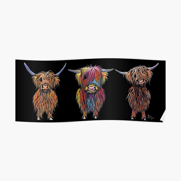 "HiGHLaND CoWS PRiNT, SCoTTiSH HaiRY ' ALL THRee ' BY SHiRLeY MacARTHuR ...