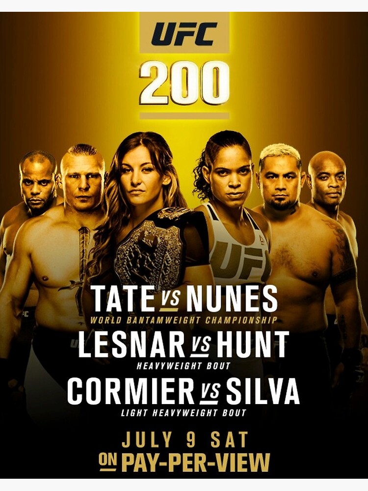 "UFC 200 Official Event Poster (HQ)" Art Board Print for Sale by ...