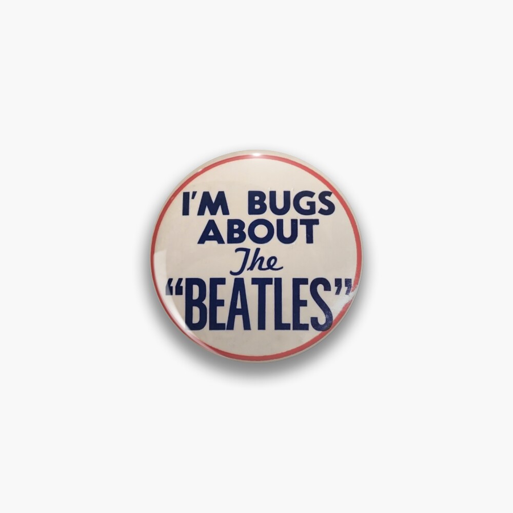 "'I'm bugs about The Beatles' pin" Sticker for Sale by cpanyon | Redbubble