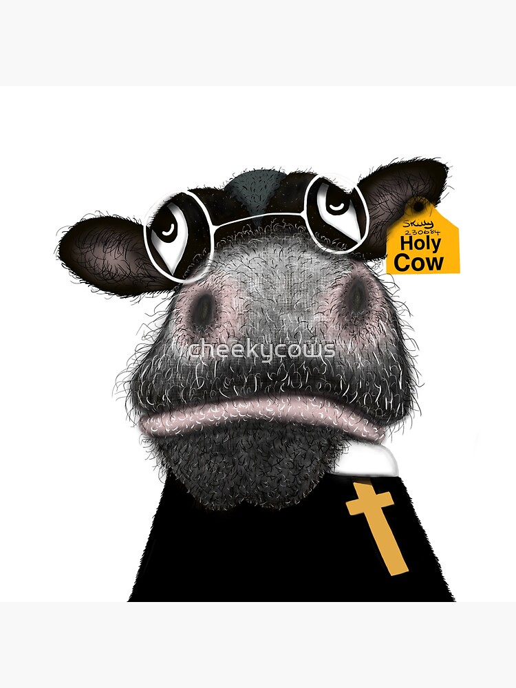 "Holy cow" Sticker for Sale by cheekycows | Redbubble