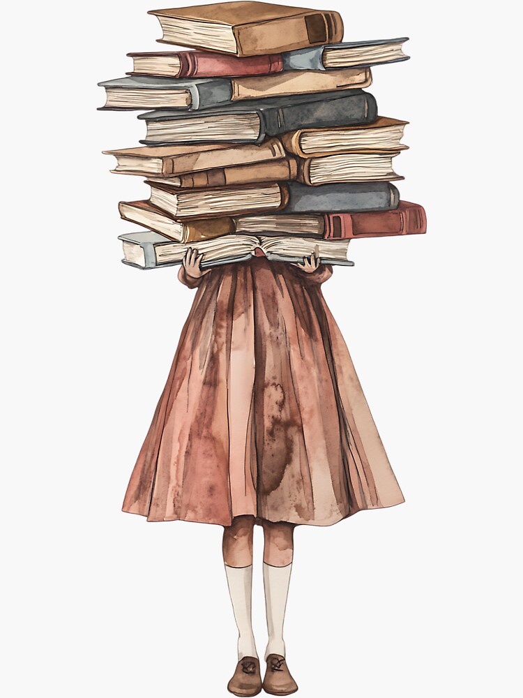 "Book Addict Girl" Sticker for Sale by bapupa | Redbubble