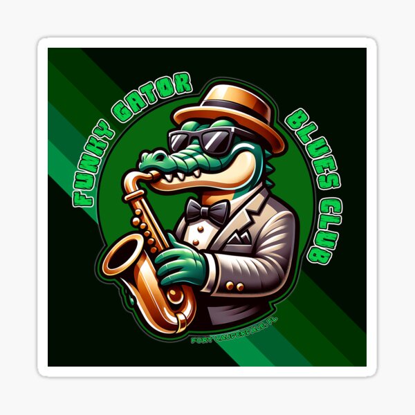 "Funky Gator Blues Club Redux" Sticker for Sale by LarryNaderPhoto ...