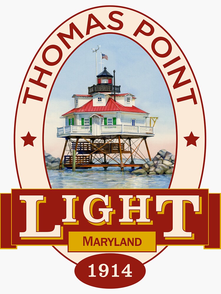 "Thomas Point Lighthouse" Sticker for Sale by kranefeldink | Redbubble