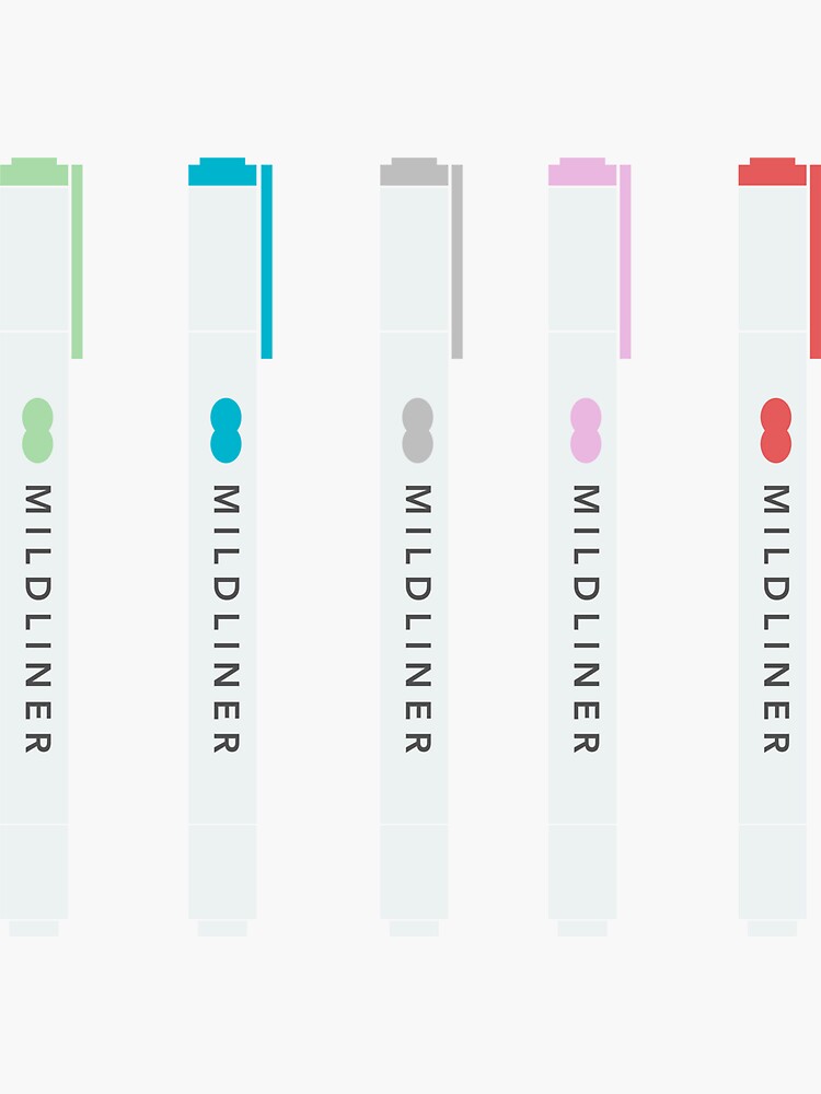 "mildliners cool colours set" Sticker by stressed-djun | Redbubble