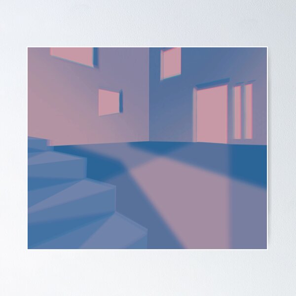"Liminal Blue Stairs" Poster for Sale by Ariana-Black | Redbubble