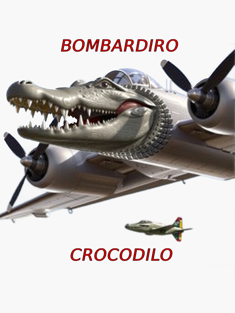 "Bombardiro Crocodilo brainrot meme" Sticker for Sale by NovaClo ...