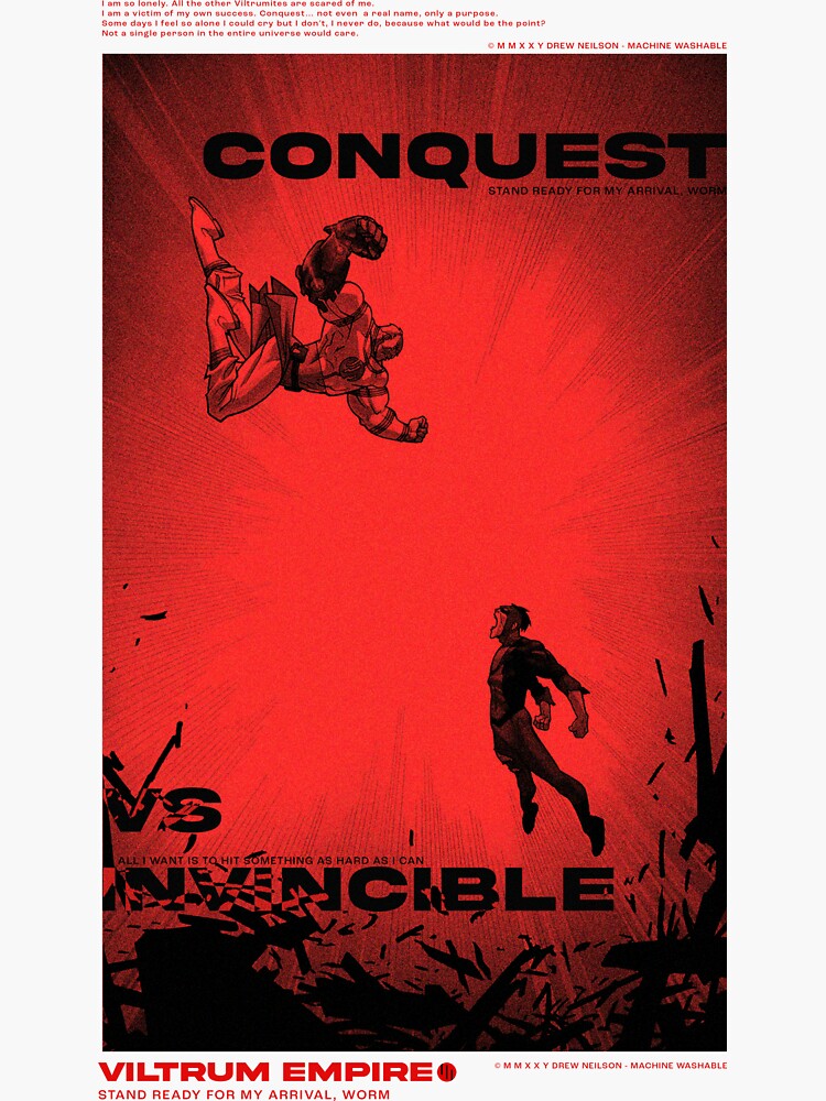 "Conquest Invincible Viltrumite Battle" Sticker for Sale by kingpigeon8 ...