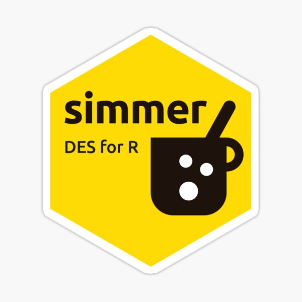 "simmer | DES for R" Sticker by puratura | Redbubble