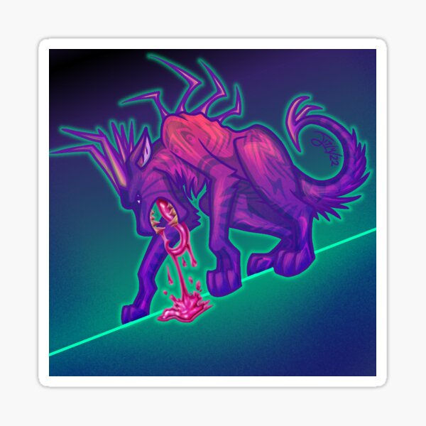 "Grotesqueties I neon gore dog monster print" Sticker for Sale by ...