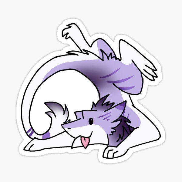 "Purple Sergal Flop" Sticker for Sale by JsStarvingArt | Redbubble
