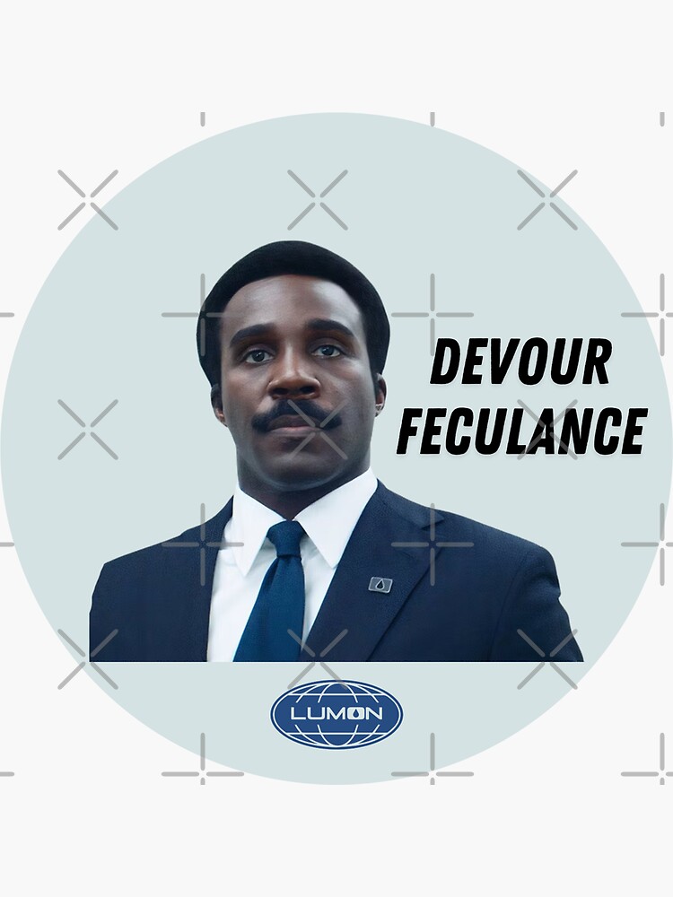"Severance Lumon Mr Milchick Devour Feculance" Sticker for Sale by ...