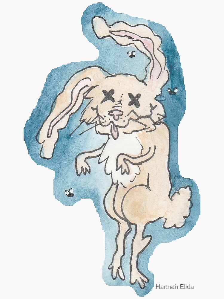 "Roadkill Rabbit" Sticker for Sale by nosocksnolife | Redbubble
