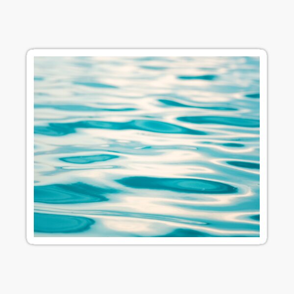 "Water Ripples Ocean Photography, Beach Sea Seascape Aqua Blue" Sticker ...