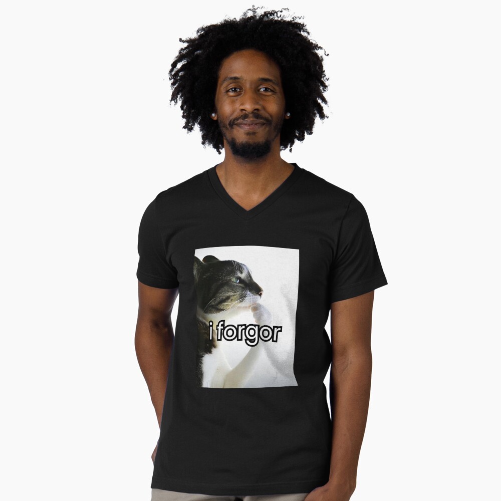 "Funny Silly Cat Meme I Forgor Cringe Brainrot Meme" Sticker for Sale ...