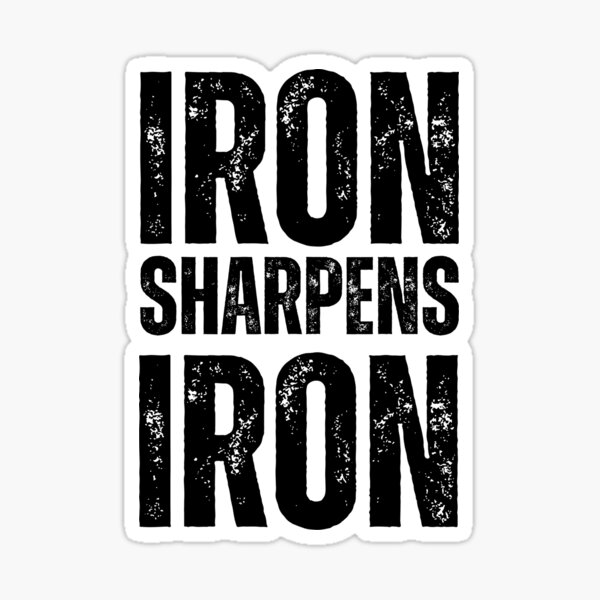 "Iron Sharpens Iron Christian Weight Lifter cool gym" Sticker for Sale ...