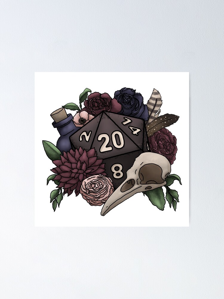 "Necromancer D20 Tabletop RPG Gaming Dice" Poster for Sale by ...