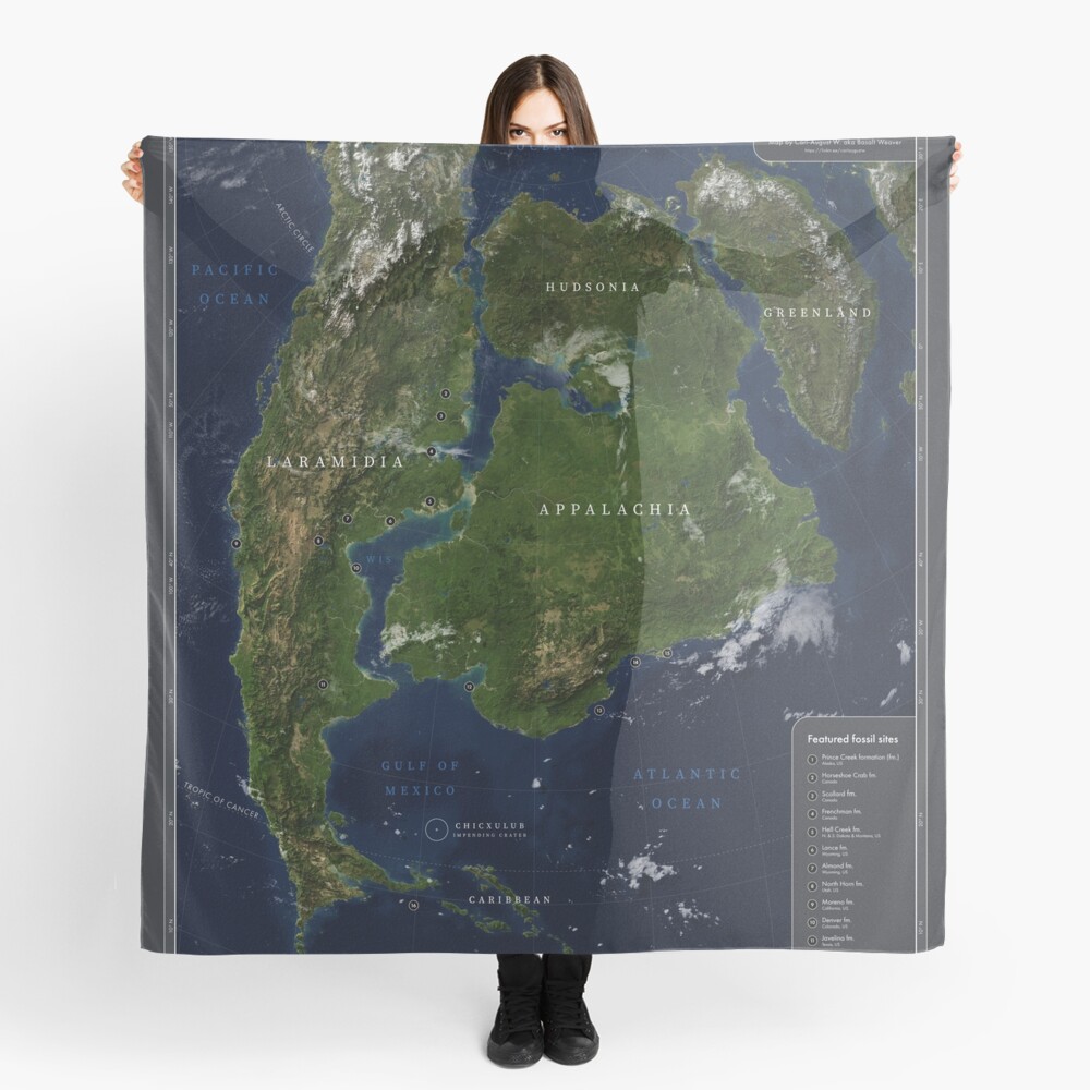 "Map of Maastrichtian North America: 72 - 66 million years ago" Poster ...