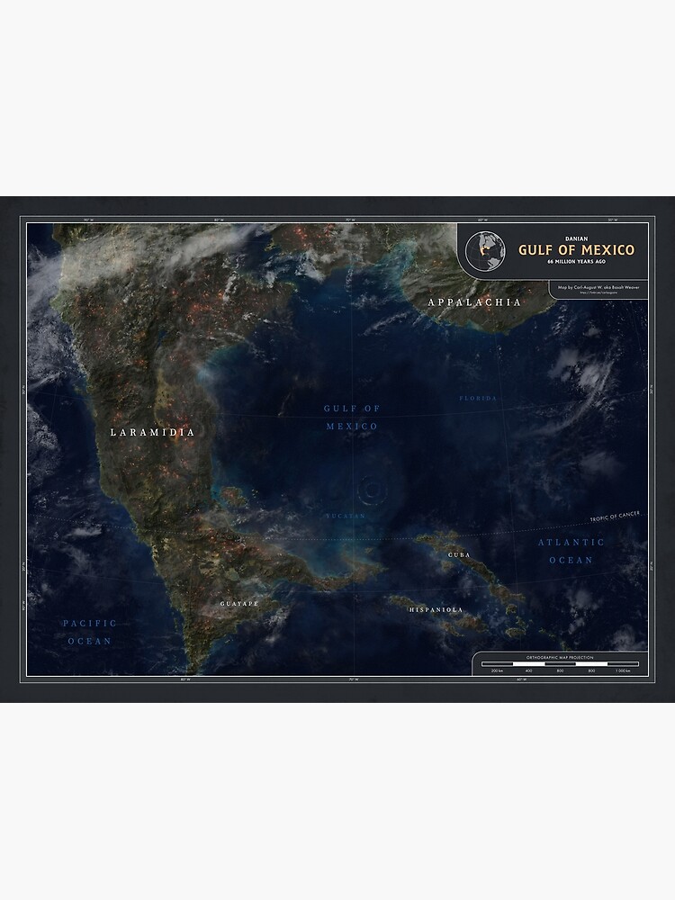 "Map of the Gulf of Mexico at K-Pg boundary" Poster for Sale by ...