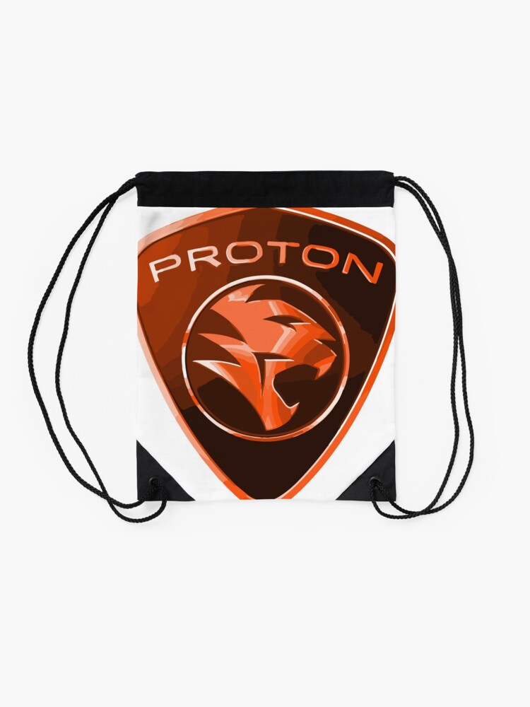 "Proton Power - Orange Proton Car Badge" Drawstring Bag for Sale by ...