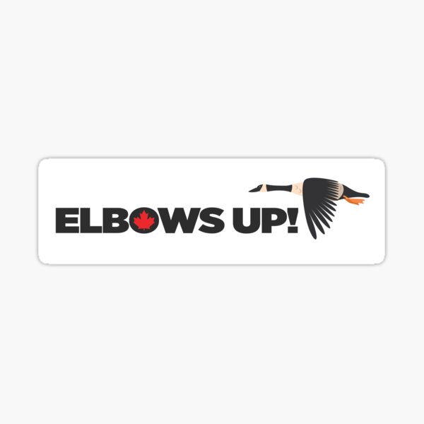 "Elbows UP w goose - Bumper Sticker" Sticker for Sale by ElsBellsDesign ...