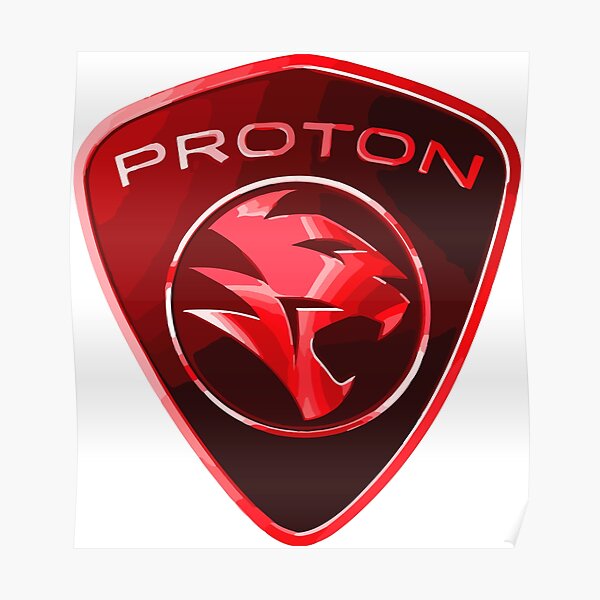 "Proton Power - Red Proton Car Badge" Poster by DylanJaimz | Redbubble