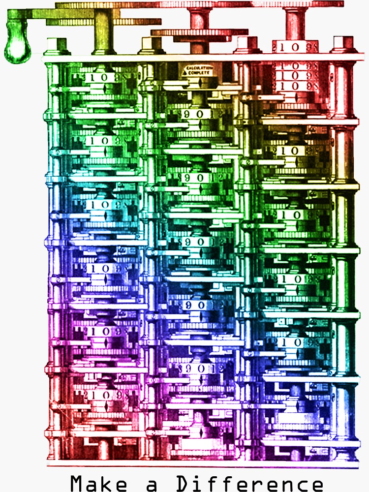 ""Make a Difference" - Difference Engine" Sticker for Sale by Meerkov ...