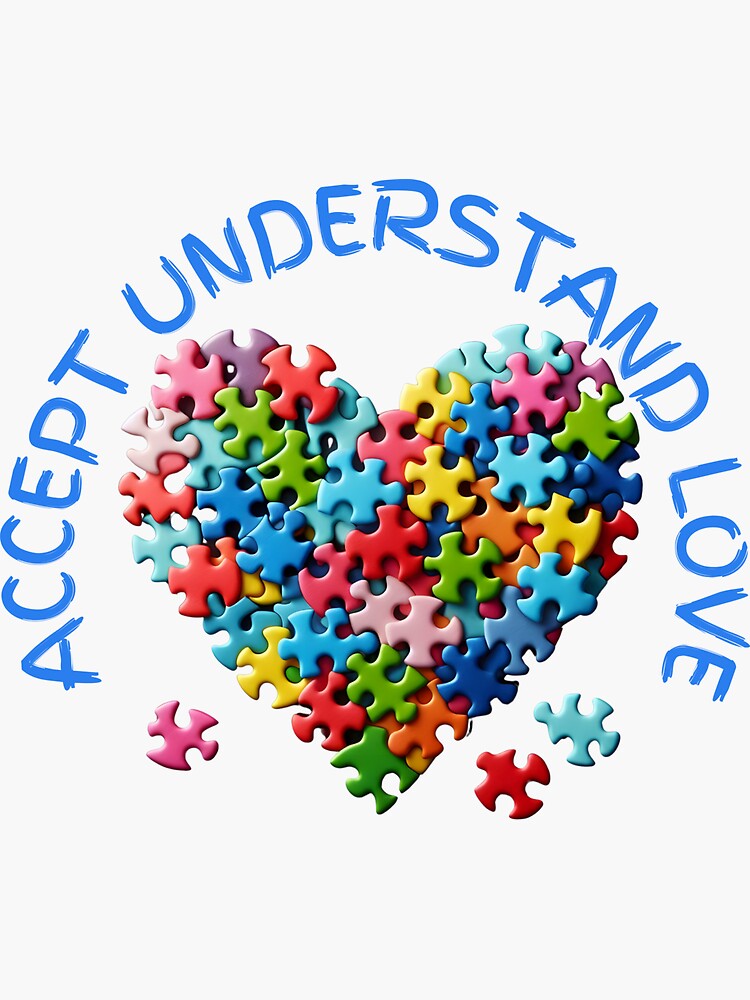 "Autism Awareness Accept Understand Love Puzzle Heart, Autism Support ...