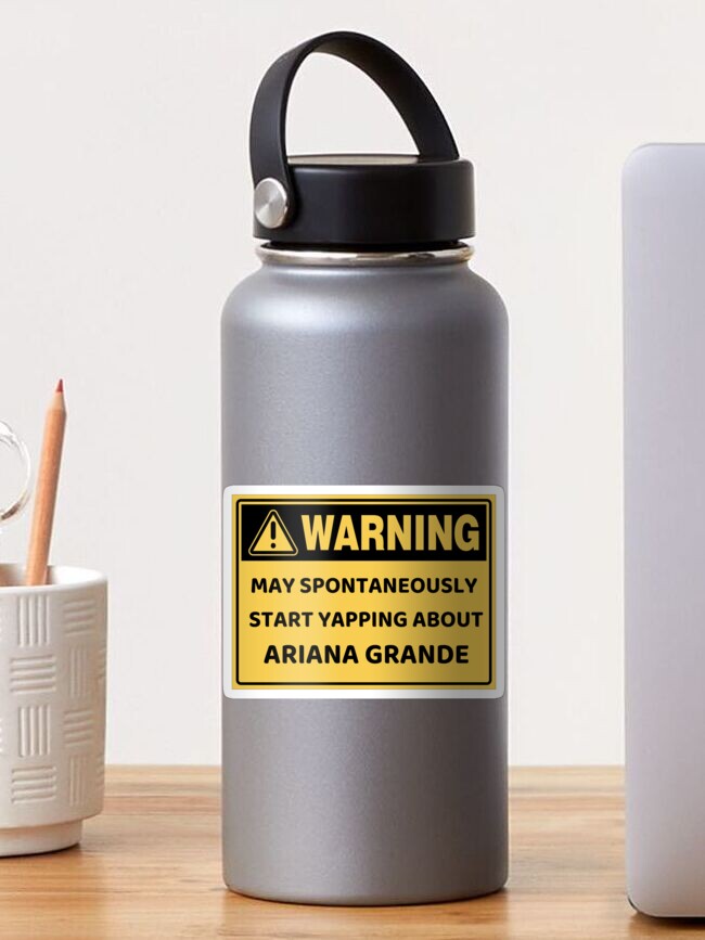 "Yapping Warning Ariana Grande" Sticker for Sale by Parzival034 | Redbubble