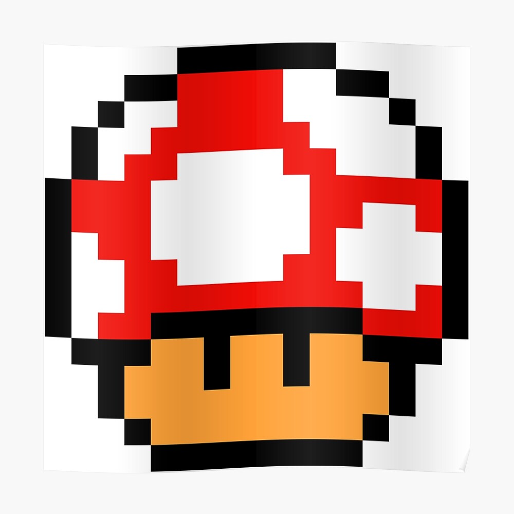 "8 bit Mario Mushroom Red" Poster by FoulekxRecords | Redbubble