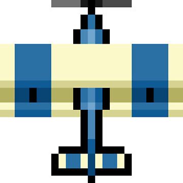 "Light Blue Pixel Art Canvas Biplane" Sticker for Sale by BifrostGames ...
