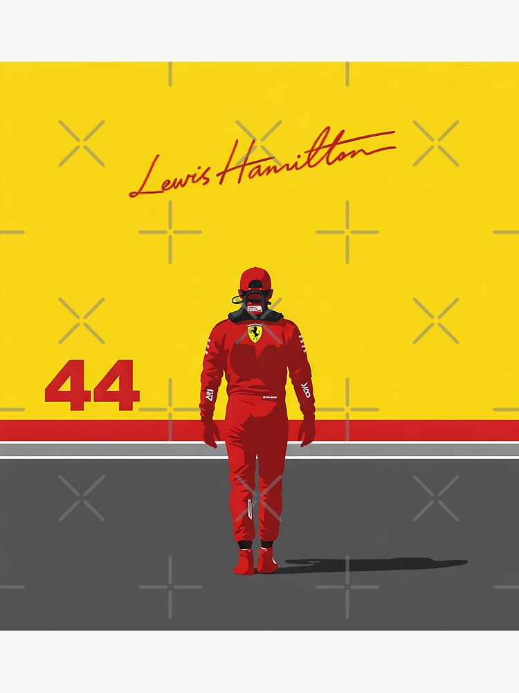 "Lewis Hamilton 2025 Ferrari Arrival Art - #44 Driver Portrait | Racing ...