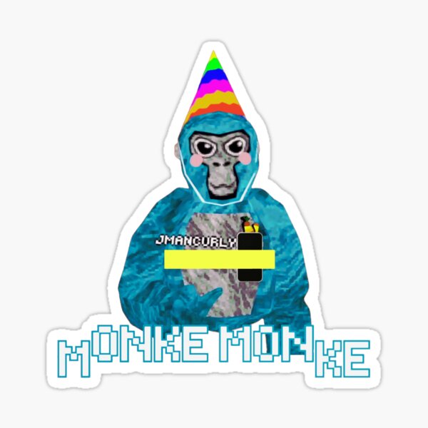 "Gorilla Tag JMANCURLY Monke Monke VR Gamer" Sticker for Sale by ...