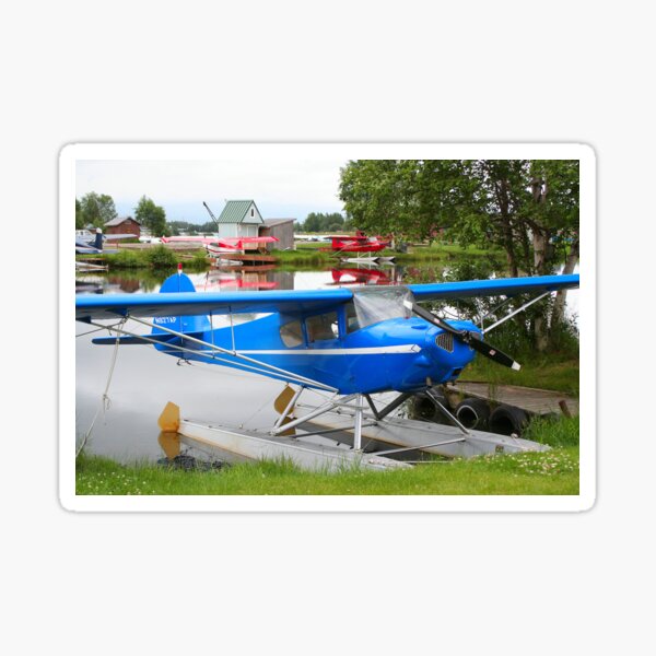 "Light blue float plane, Alaska" Sticker by FranWest | Redbubble