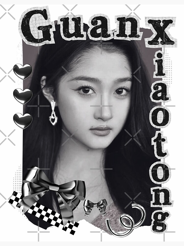 "Guan Xiao Tong Chinese Drama Actress Black and White Collage Design" Art Print for Sale by ...