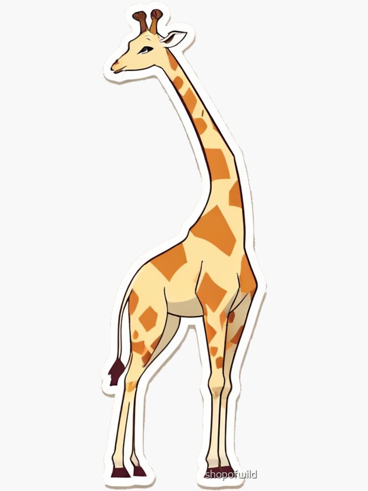 " Cute Kawaii Giraffe Sticker" Sticker for Sale by shopofwild | Redbubble