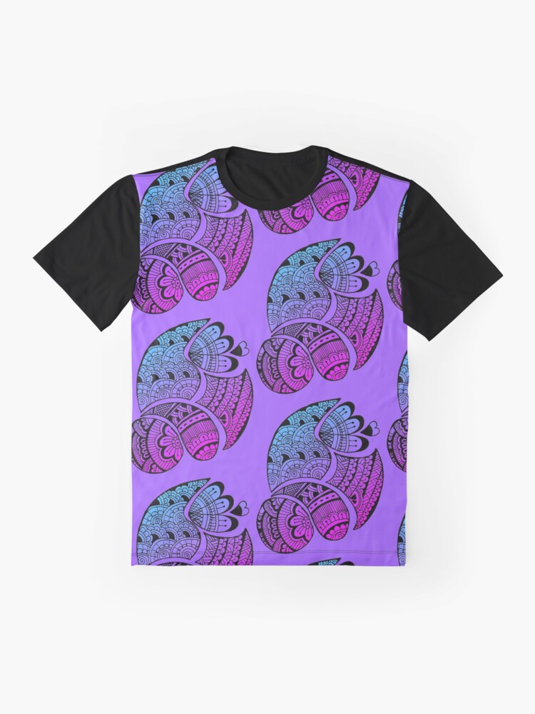 "Blue, Purple, Pink Gradient Hand Drawn Repetitive Pattern Doodle" T ...