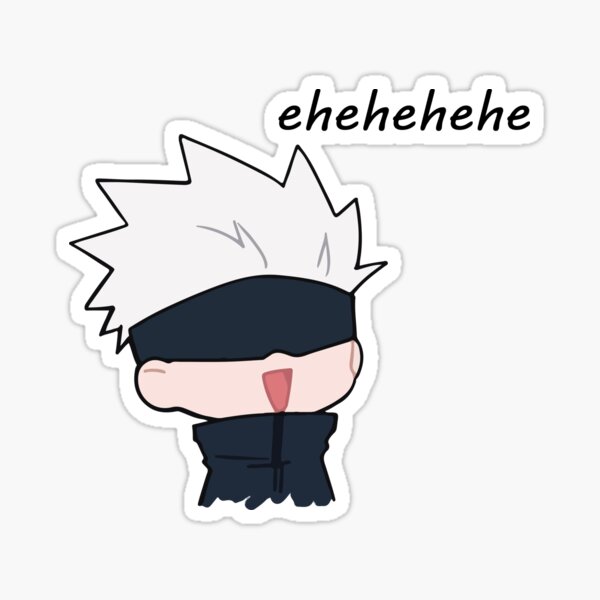 "Gojo Laughing ehehehehe (Fan Art)" Sticker for Sale by traveen | Redbubble