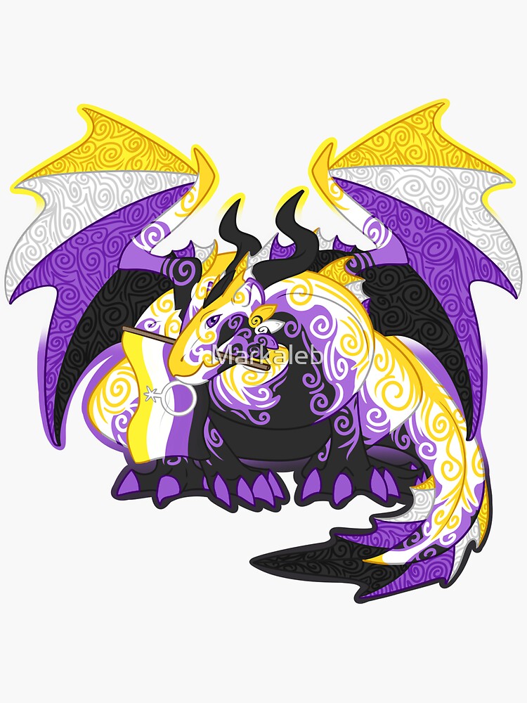 "Non-binary pride dragon" Sticker for Sale by Markaleb | Redbubble
