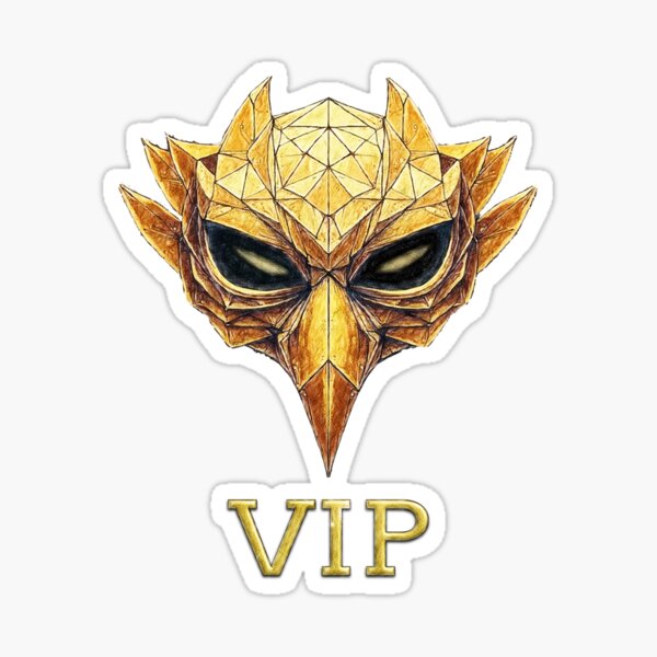 "Geometric Golden Eagle VIP Mask" Sticker for Sale by hen-c-art | Redbubble