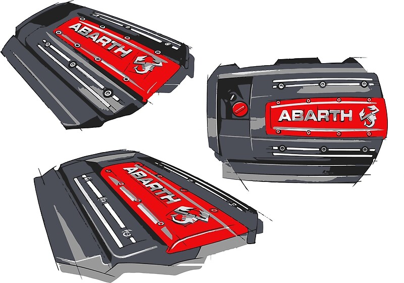 "Fiat Abarth 500 Engine Cover" by tfmotorworks | Redbubble